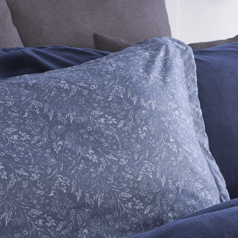 Edredón microfibra coral herbal azul/indigo