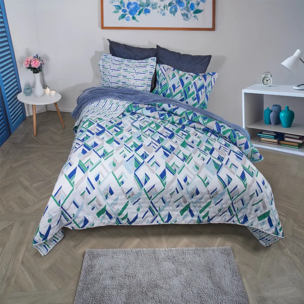 Cubrelecho microfibra estampado prisma